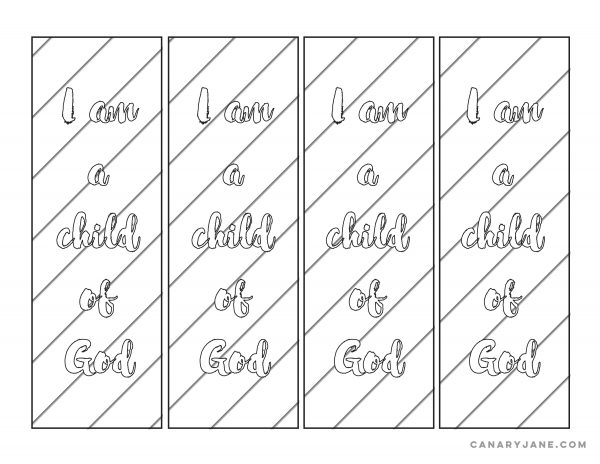 I am a Child of God Free Printable Coloring Sheets and Bookmark ...