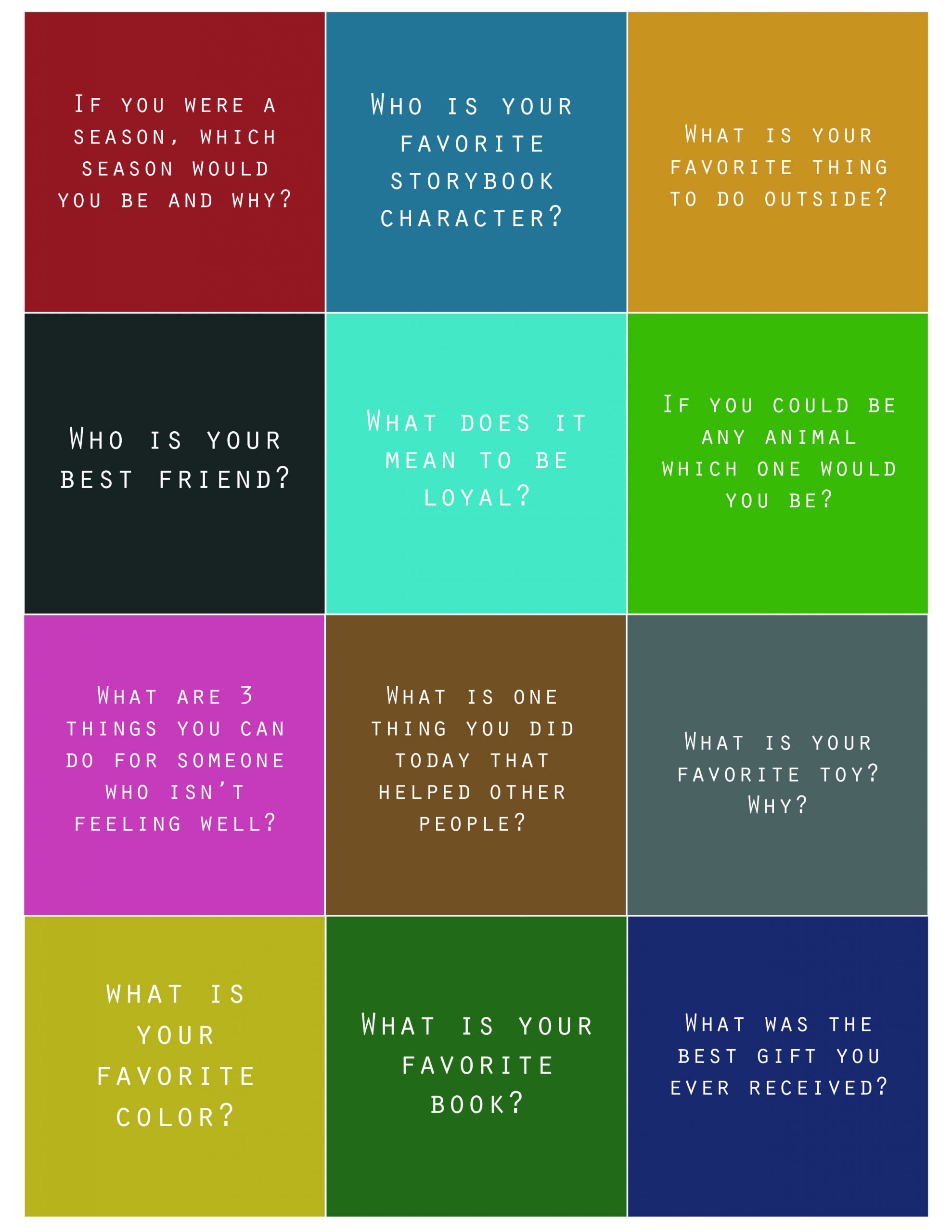 Family Conversation Starter Kit Free Printable Gift – Canary Jane