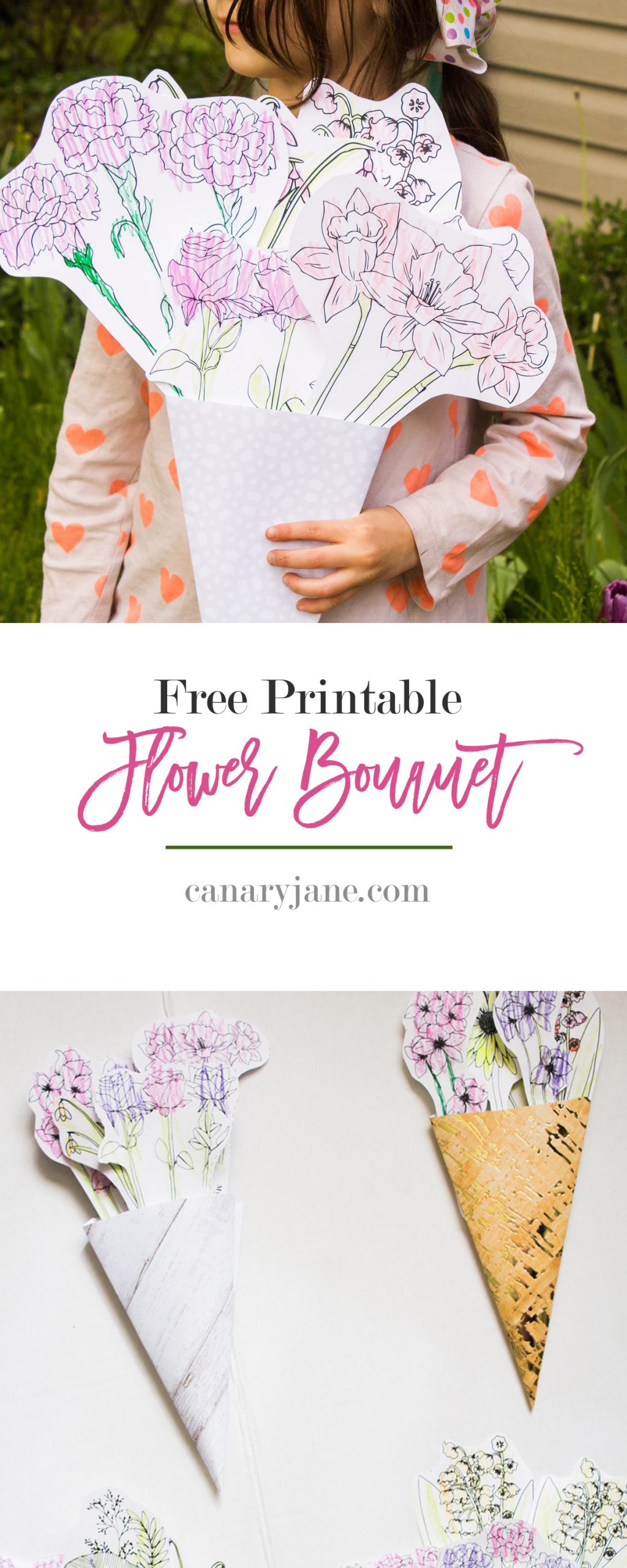 Free Printable Flower Bouquet for Mothers Day – Canary Jane
