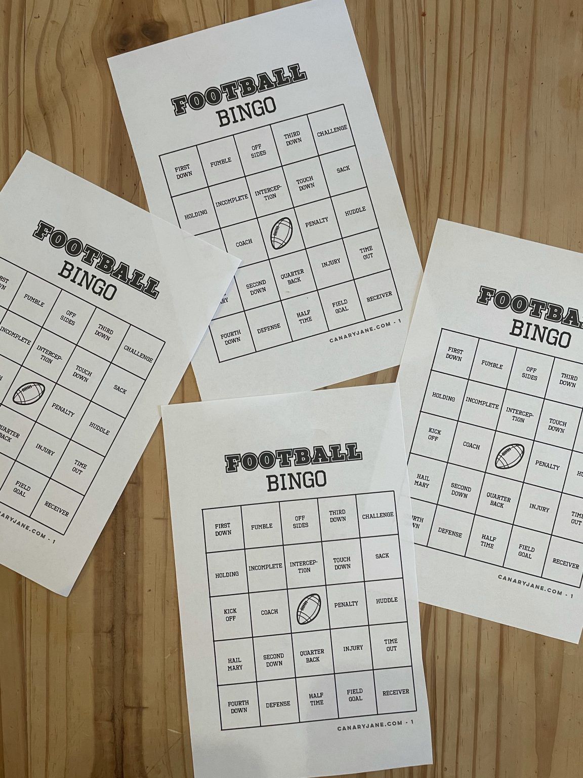 Tons of Fun Football Free Printables in a Bundle + Football Bingo Party ...